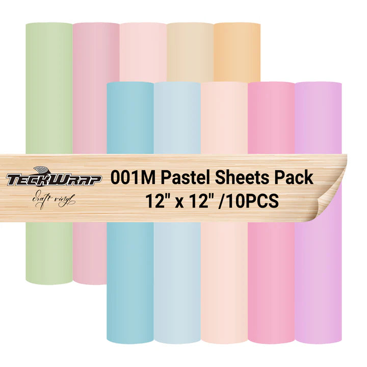 001M Matte Pastel Sheets Pack 10 PCS - TeckWrap Permanent Adhesive Vin ...